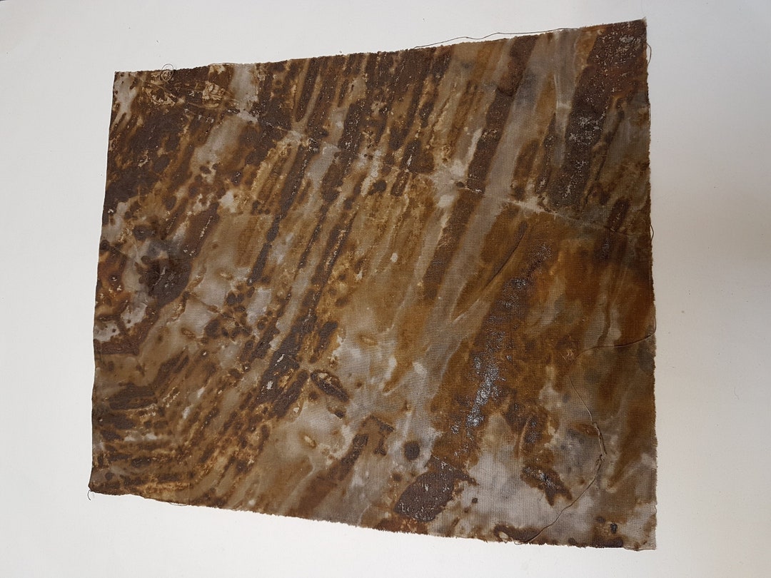 36 X 29cm Rust & Tea Dyed Cloth Nails Stripe Effect Stripes Stripey ...