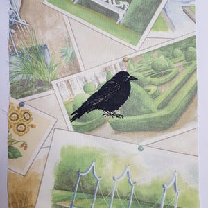 Choose From Different Screenprinted Crows on Patterned Fabric to Stitch ...