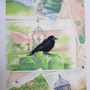 Choose From Different Screenprinted Crows on Patterned Fabric to Stitch ...