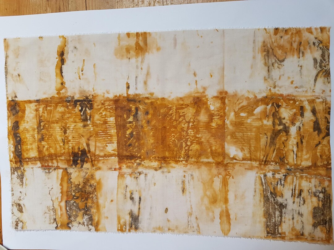50 X 32 Cm Rust Dyed Cloth Slow Dyeing With Rusty Nails and Screws ...