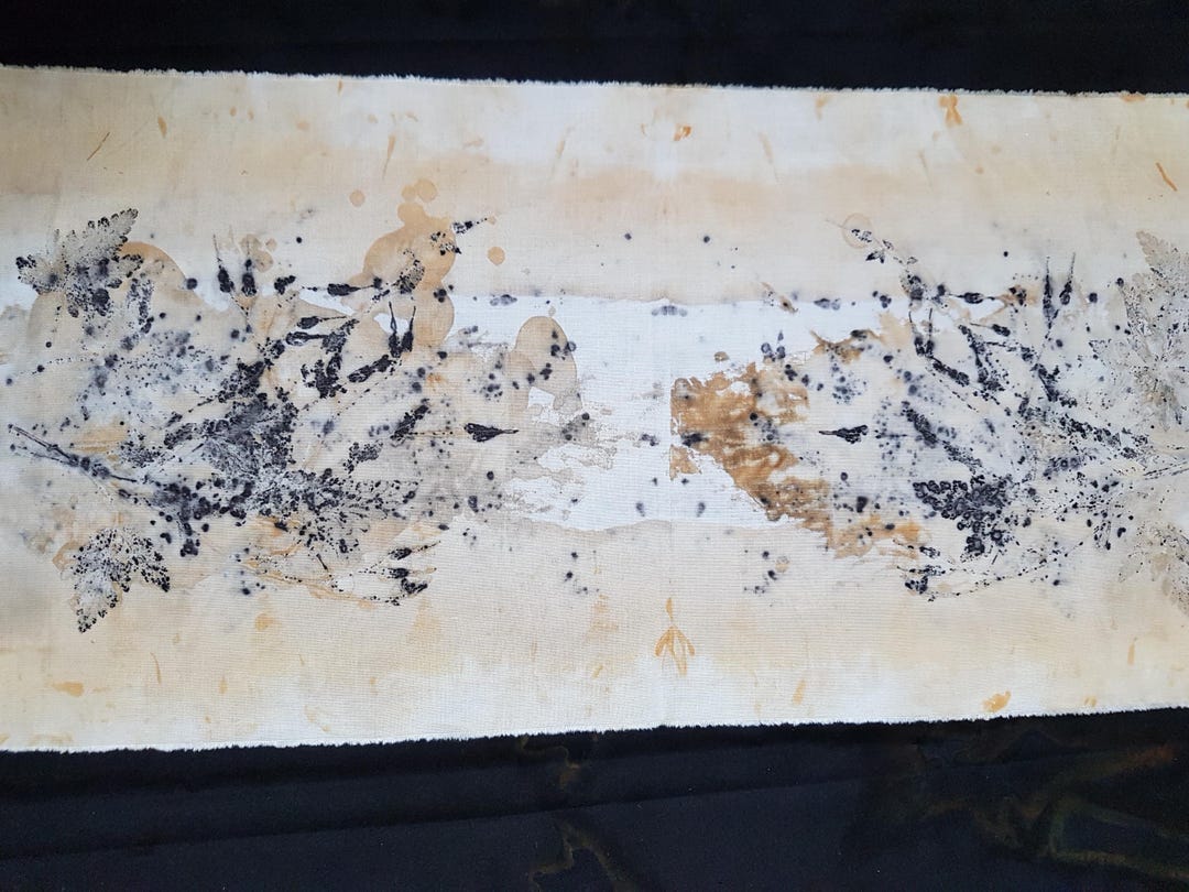 54 X 25 Cm Rust Dyed Rusty Cloth Slow Eco Dyeing Natural Dye Organic ...