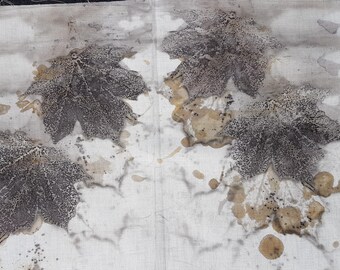 23 X 18cm Eco Dyeing Ecodyed Print Textile Art Natural Dye Cloth Fabric ...