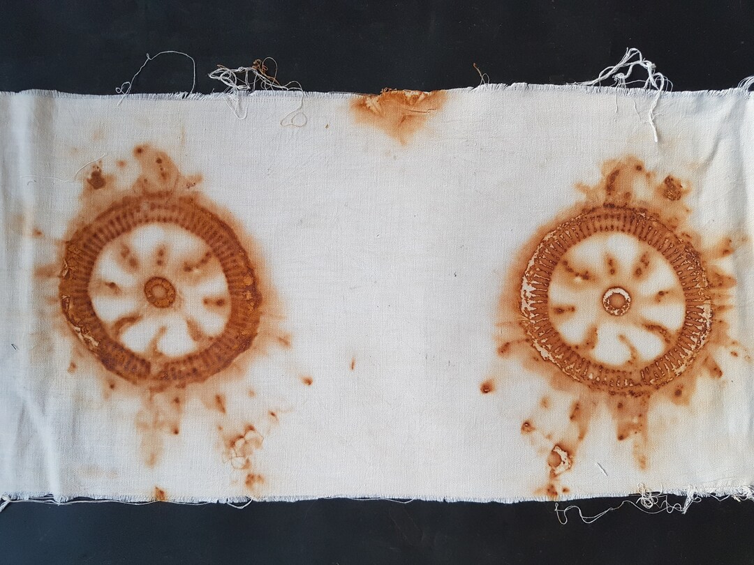 50 X 23 Cm Rust Dye Print on Fabric of Rusty Cog Wheel Pattern - Etsy