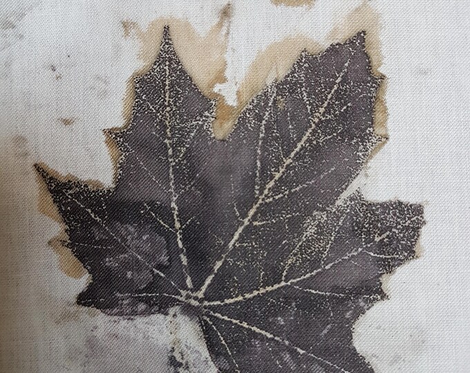 23 X 18cm Eco Dyeing Ecodyed Print Textile Art Natural Dye Cloth Fabric ...