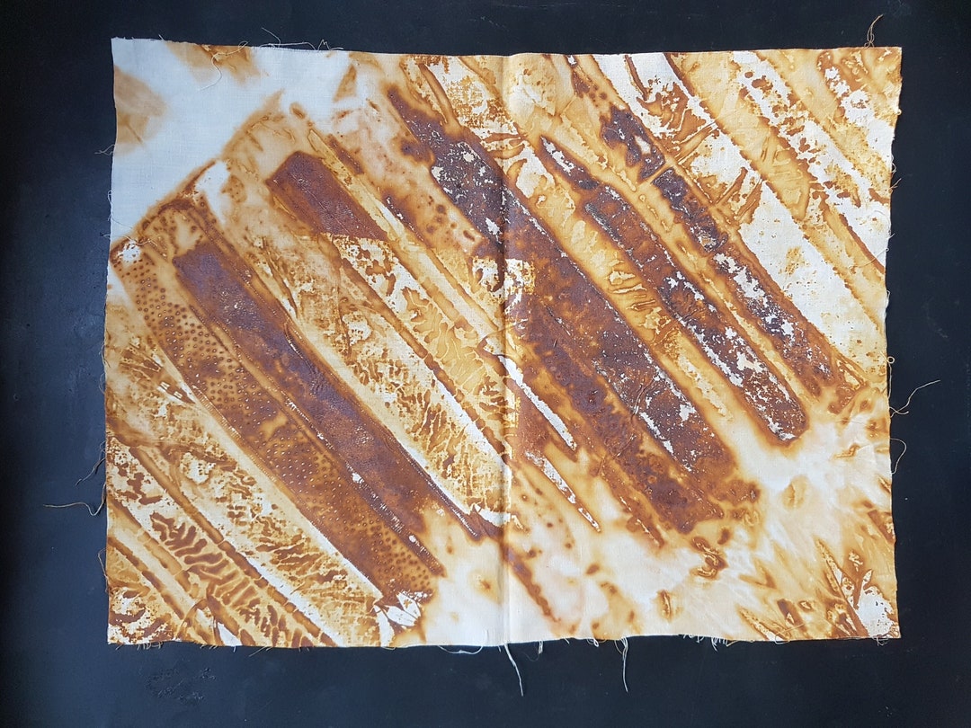 5o X 38 Cm Eco Dyeing Ecodyed Rust Print Rusty Files Textile - Etsy