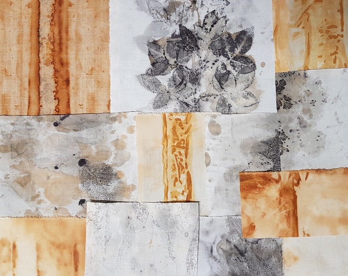 12 Pieces Rust Dyed Rusty Cloth Slow Eco Dyeing Natural Dye Organic ...