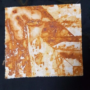 21 X 20 Cm Eco Dyeing Ecodyed Rust Print Rusty Files Textile Art ...