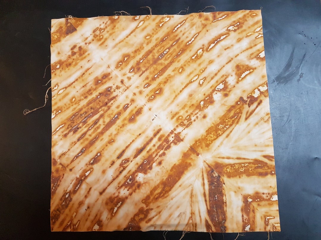 43 X 43 Cm Eco Dyeing Ecodyed Rust Print Rusty Files Textile - Etsy