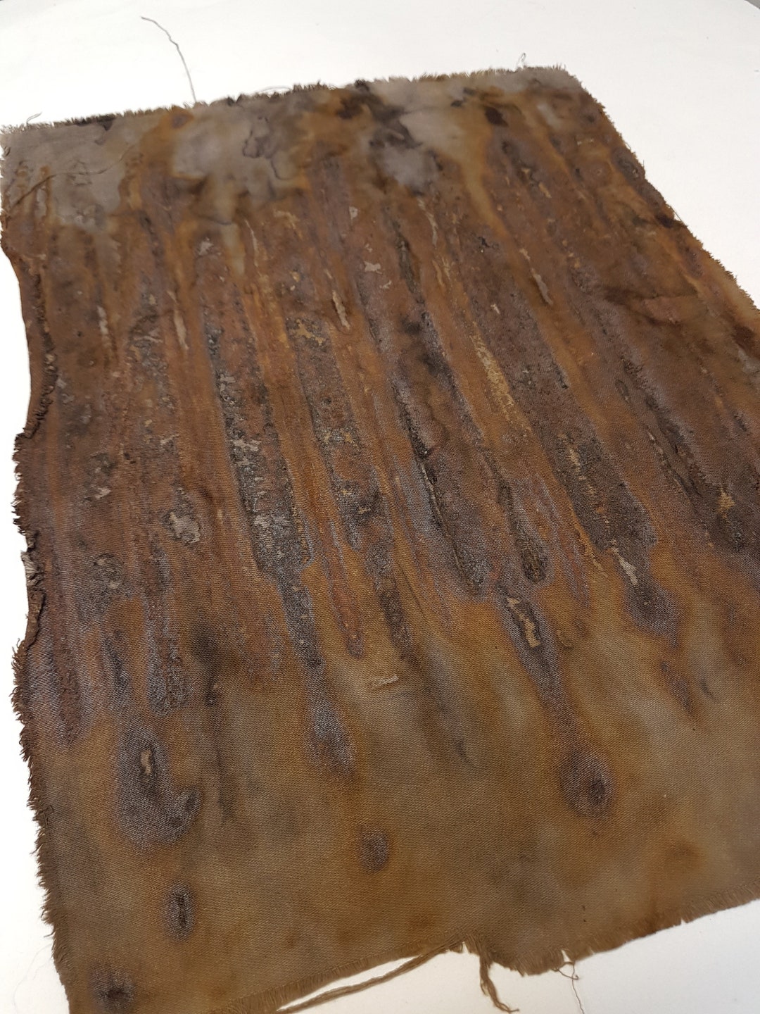 30 X 25 Cm Rust & Tea Dyed Rusty Cloth Slow Eco Dyeing Natural Dye ...