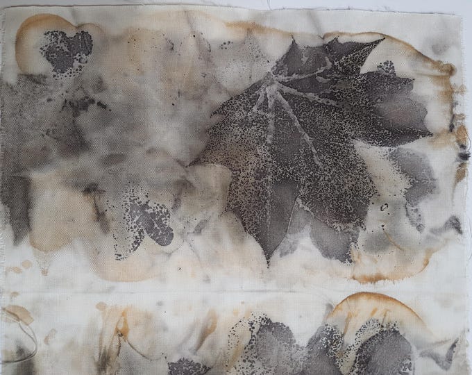 45 X 25cm Eco Dyeing Ecodyed Print Textile Art Natural Dye Cloth Fabric ...