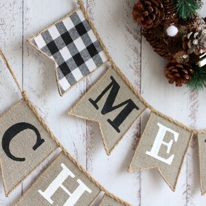 Merry Christmas Burlap Banner Christmas Garland Burlap - Etsy