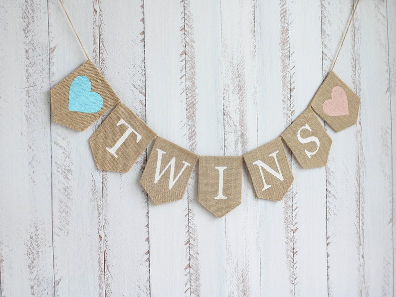 Twins Banner Twins Bunting Twins Baby Shower - Etsy