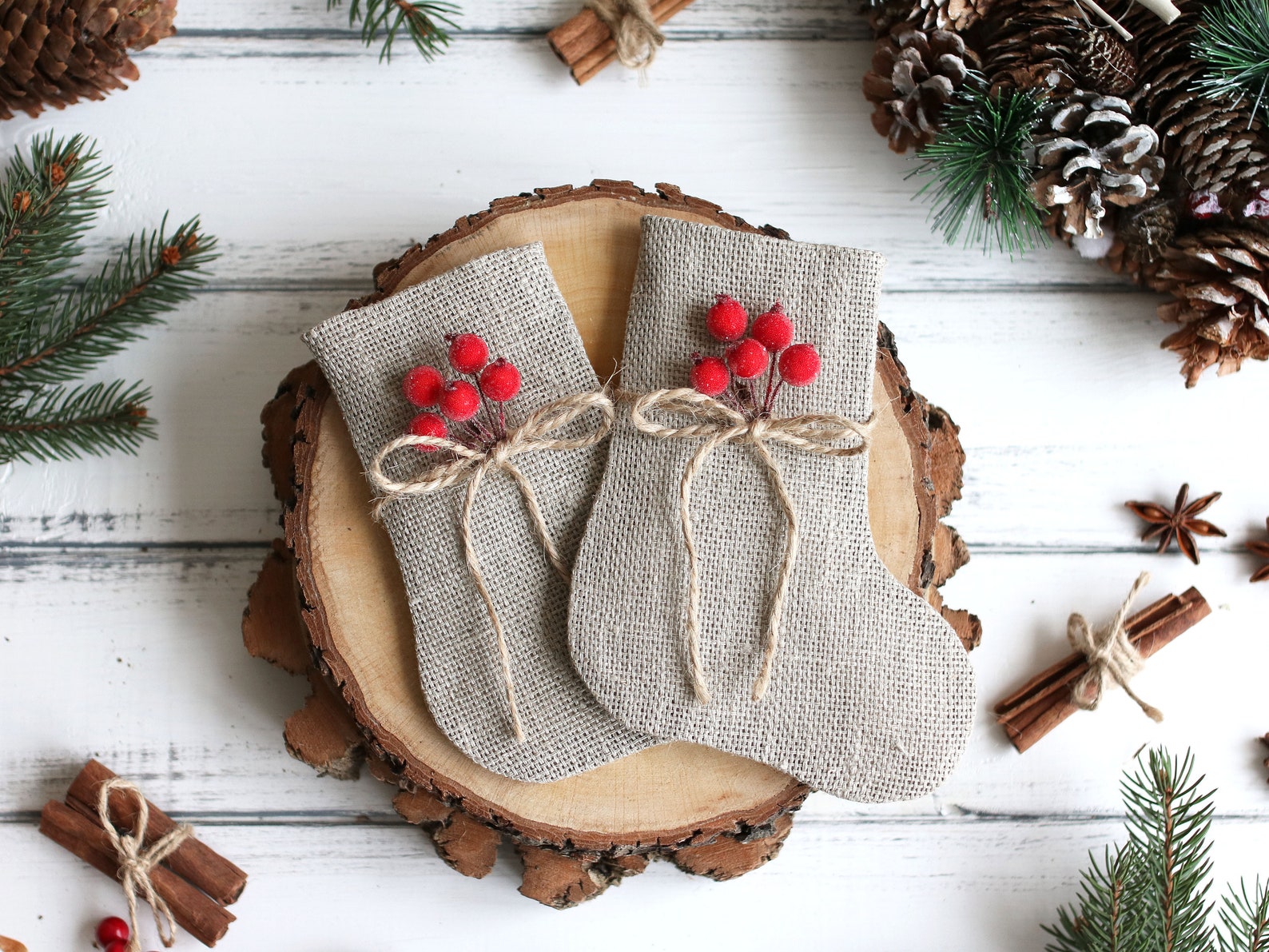 Christmas Silverware Holder Christmas Table Decor Burlap - Etsy