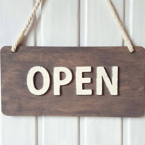 Open Sign Open Closed Sign Double Sided Sign Reclaimed Wood - Etsy
