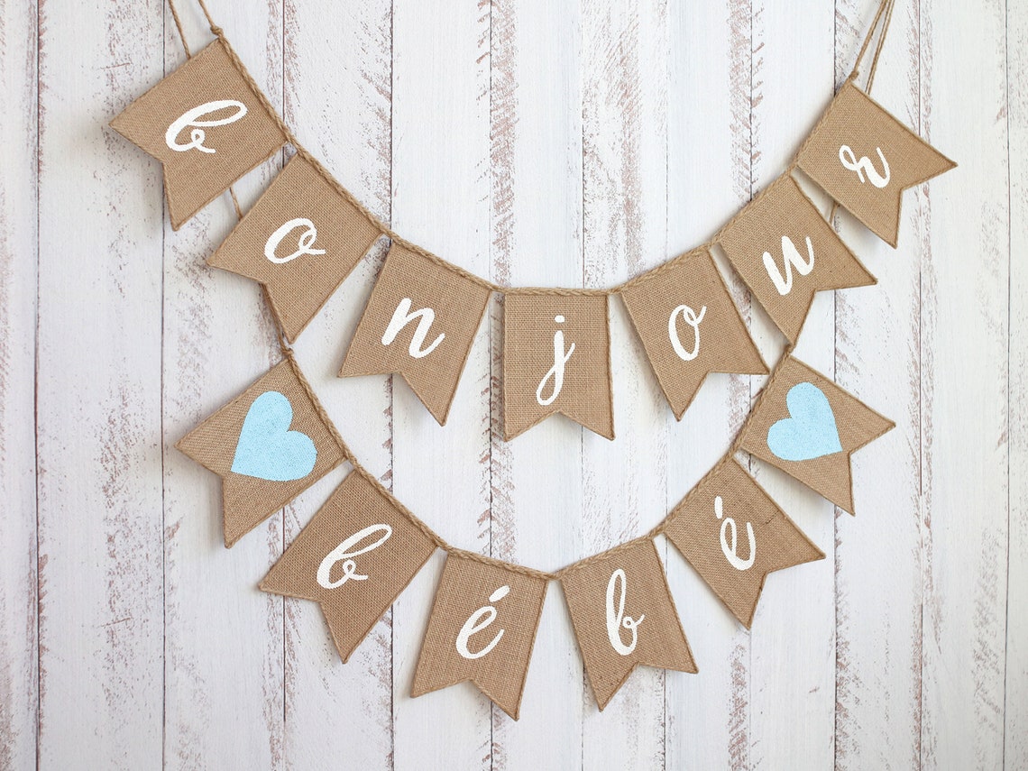 Bonjour Bebe Banner French Baby Shower Bonjour Bebe Baby | Etsy