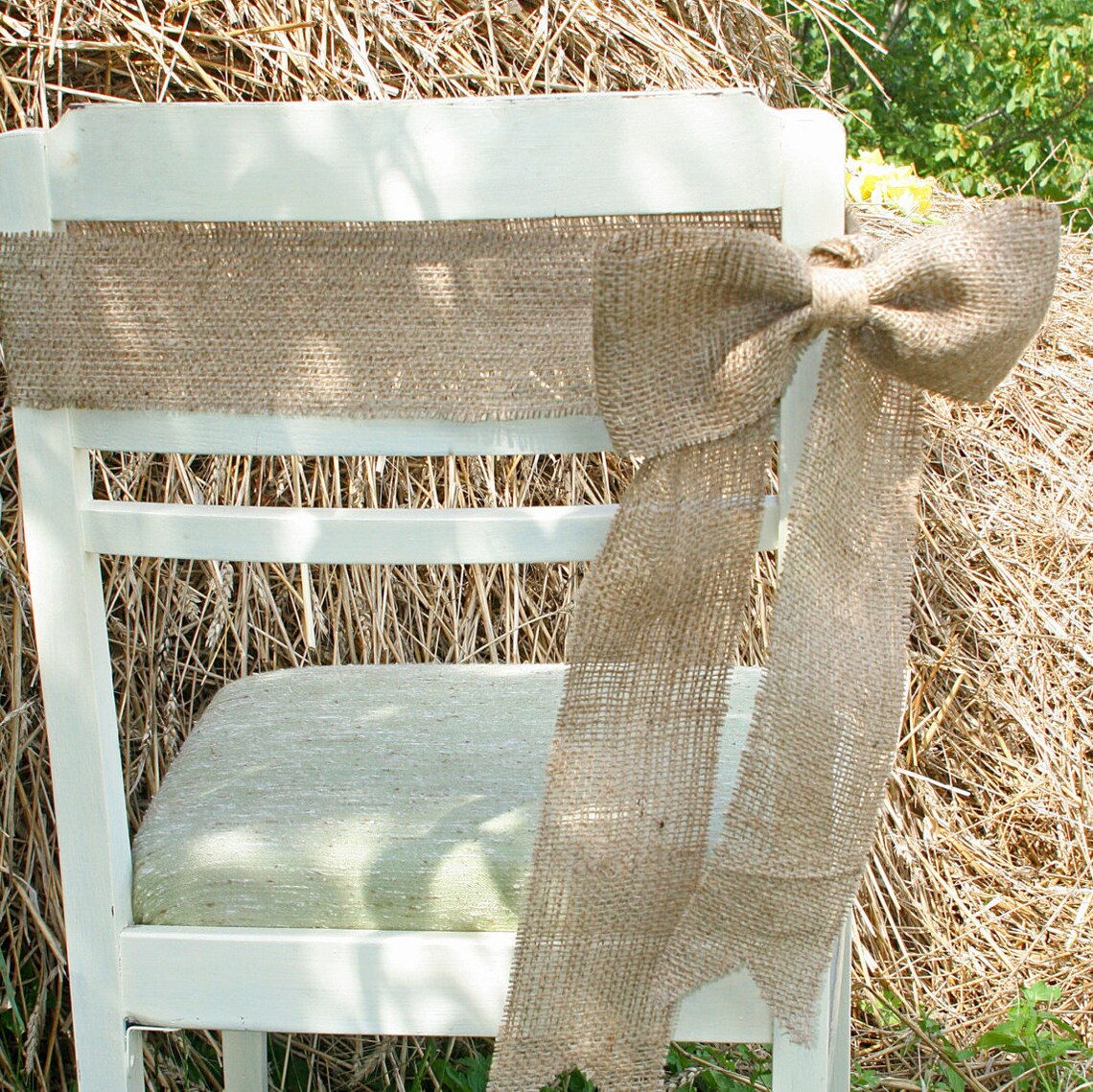 Burlap Chair Sash Rustic Wedding Rustic Wedding Chair - Etsy