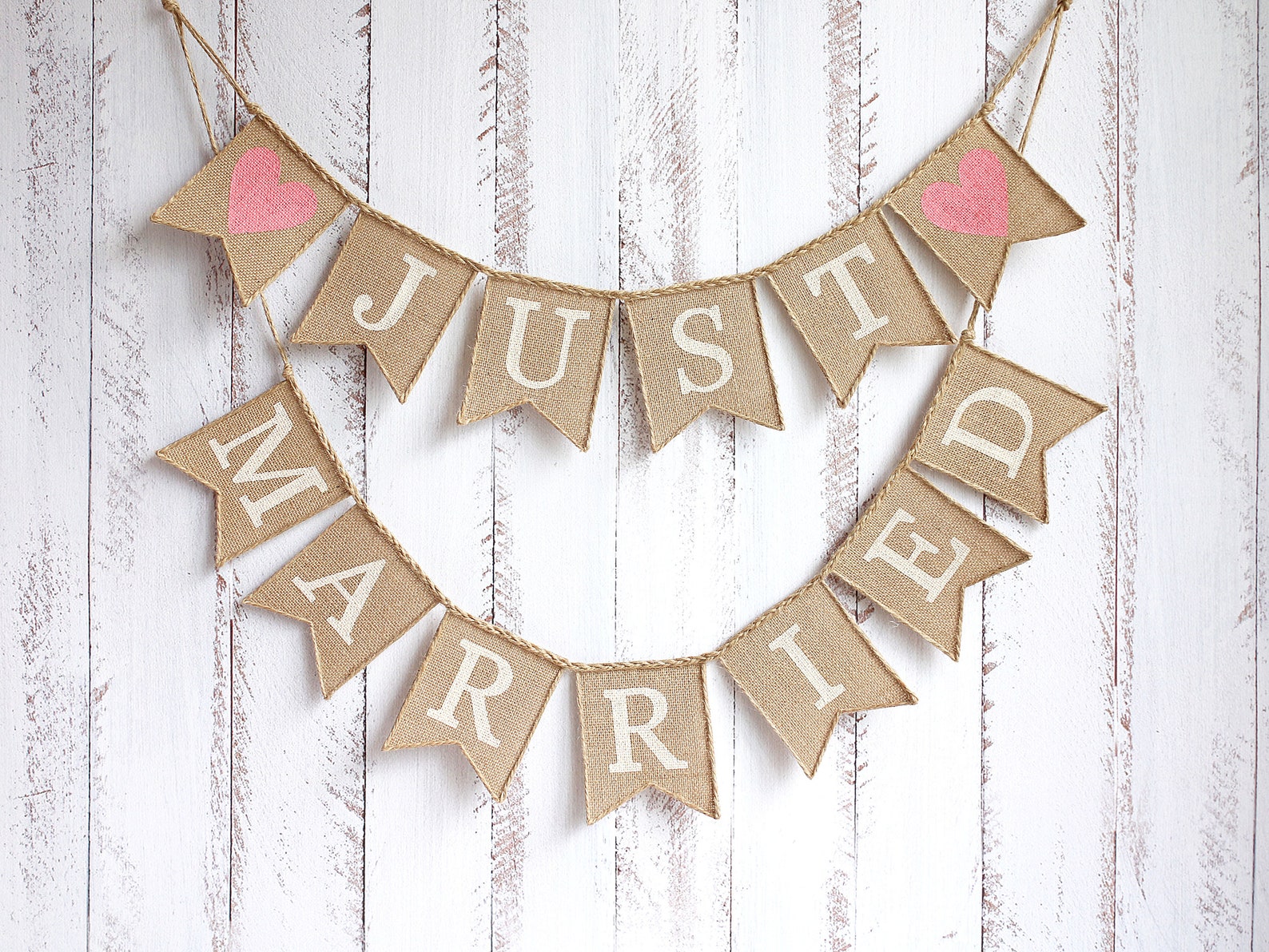Just Married Wedding banner rustic wedding bannerjust | Etsy