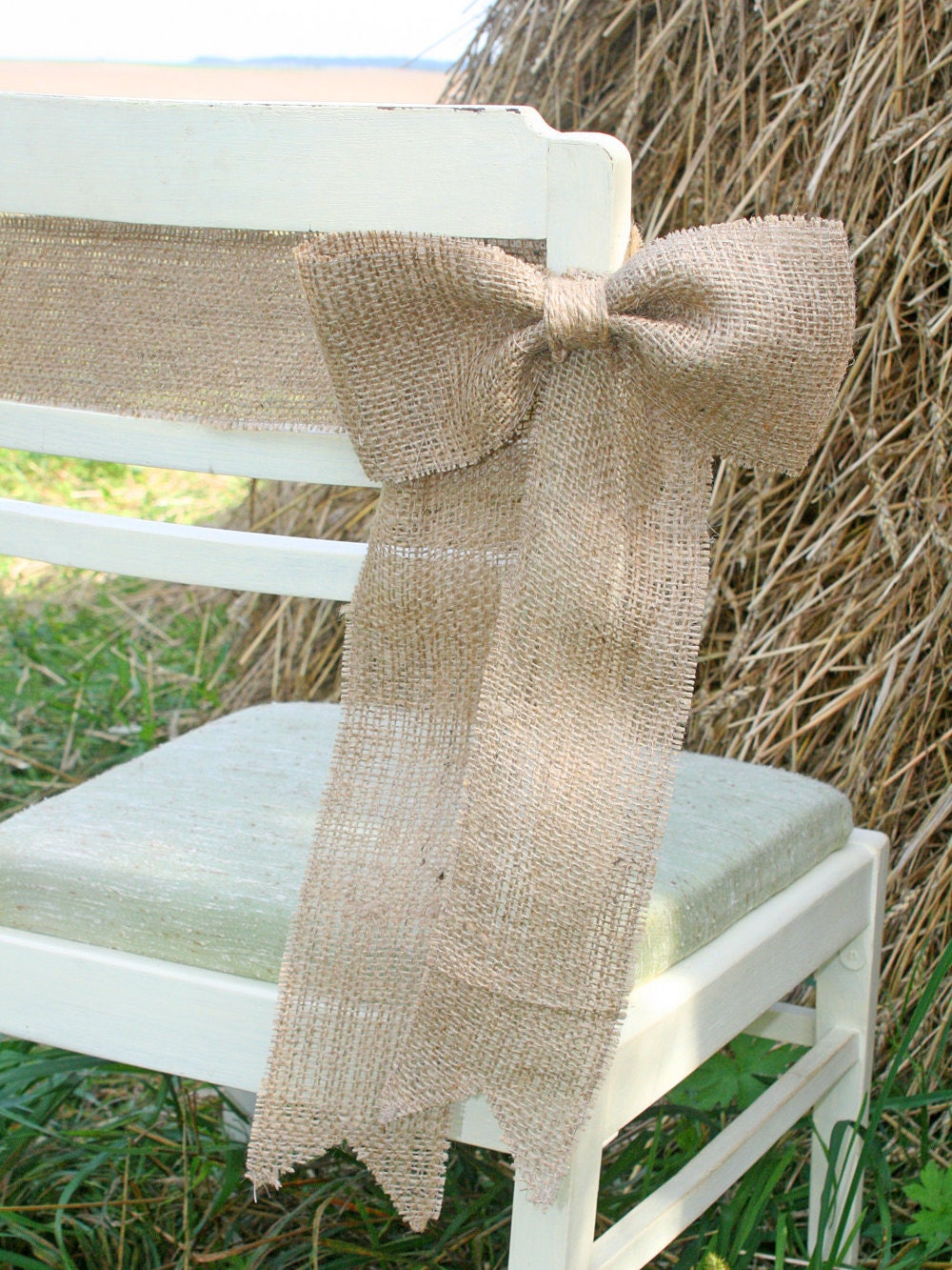 Burlap Chair Sash Rustic Wedding Rustic Wedding Chair - Etsy