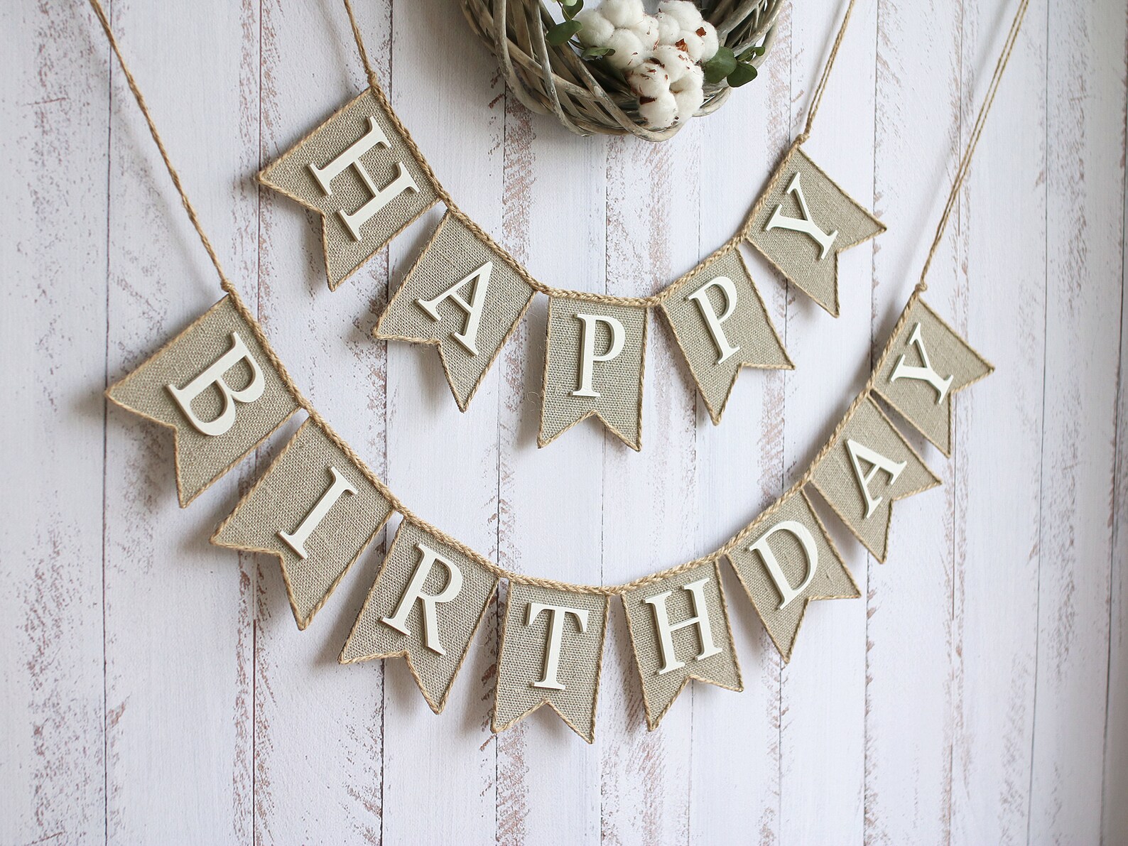 Happy Birthday Banner Happy Birthday Burlap Banner Happy - Etsy