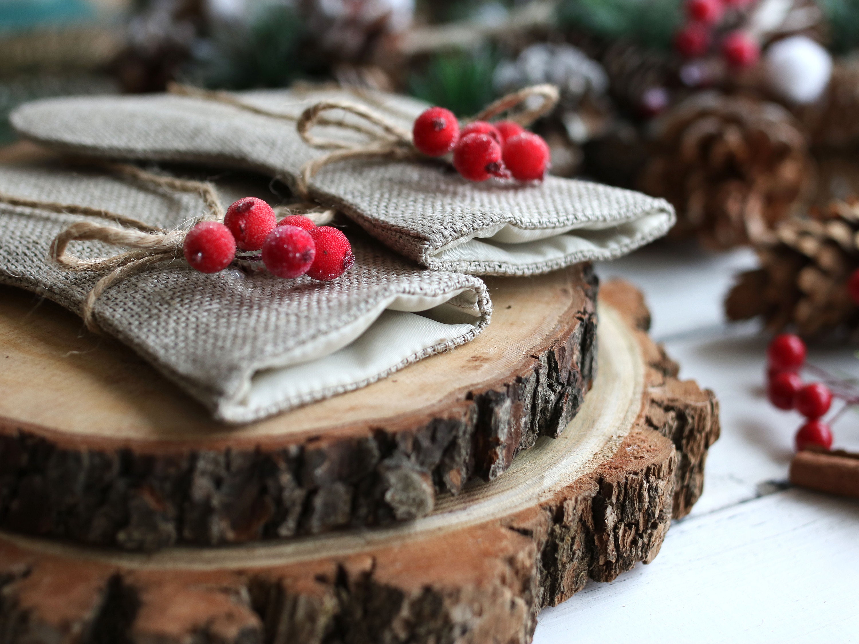 Christmas Silverware Holder Christmas Table Decor Burlap | Etsy