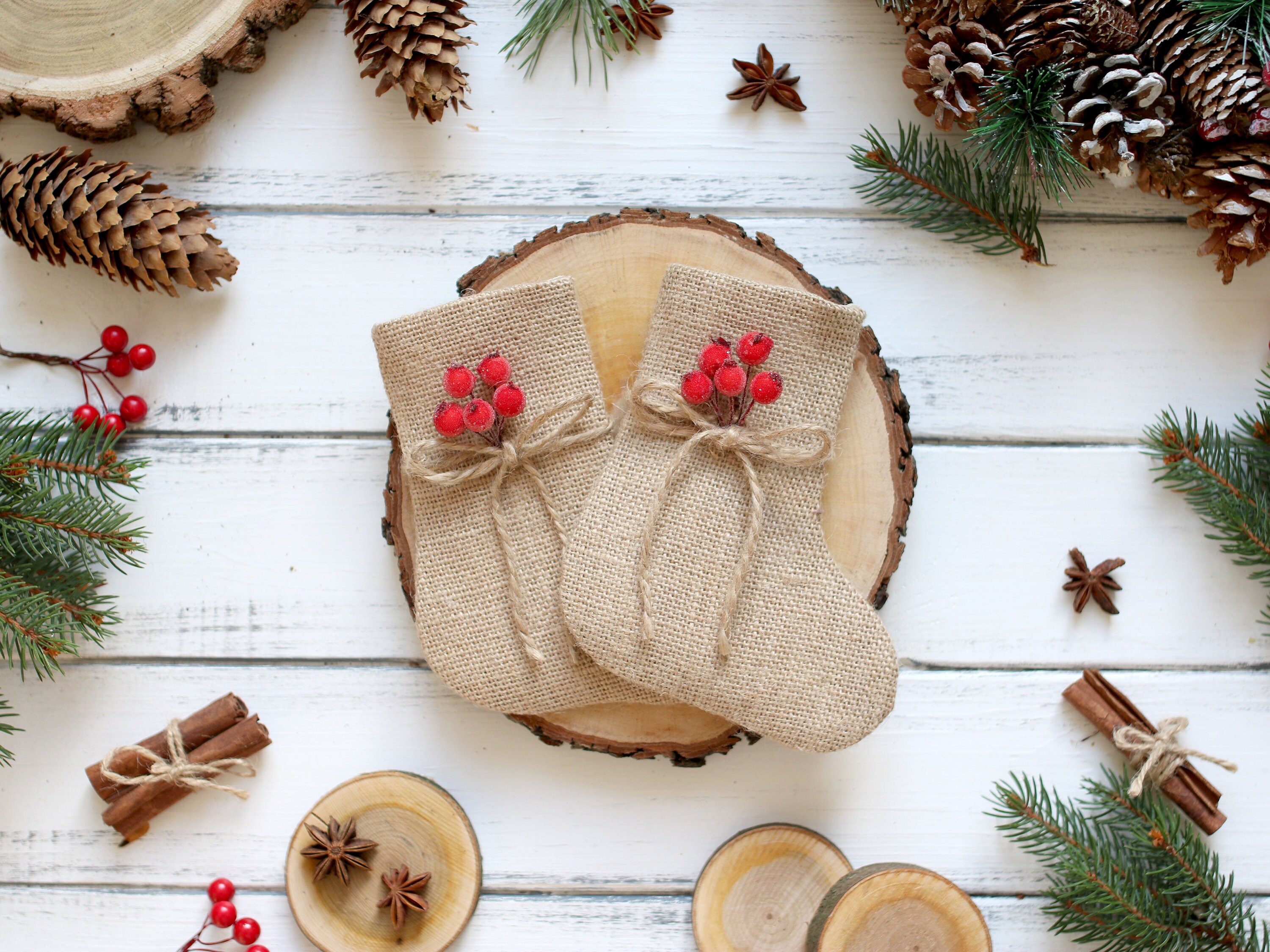 Christmas Silverware Holder Christmas Table Decor Burlap - Etsy UK