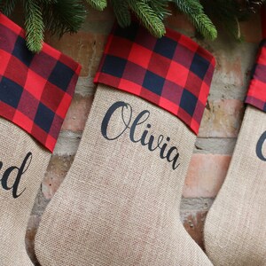 Buffalo Check Stockings, Buffalo Plaid Holiday Stocking Personalized ...