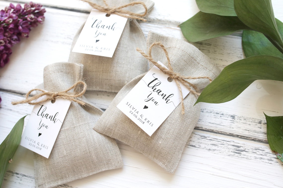 Personalized Linen Favor Bag Small Linen Bag Wedding Gift - Etsy