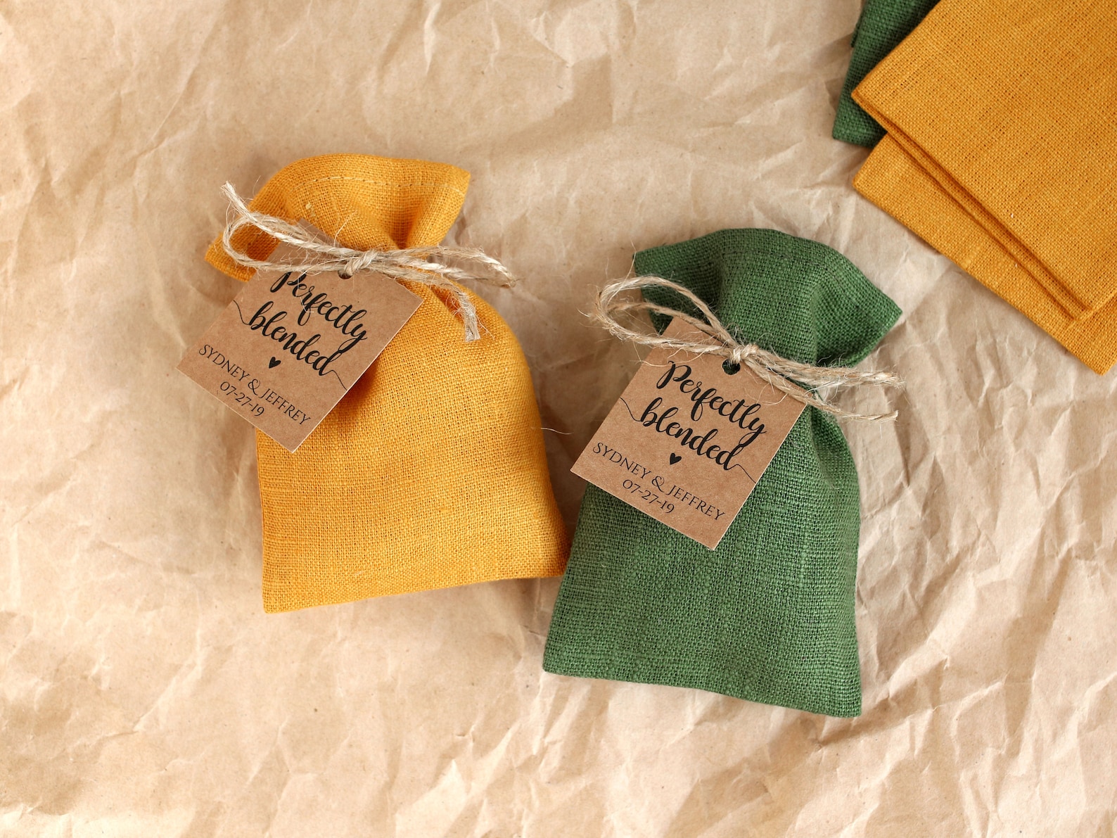 Personalized Linen Favor Bag Small Linen Bag Wedding Gift - Etsy