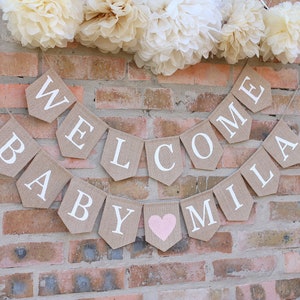 Welcome Baby Banner Burlap Baby Banner Custom Baby Banner - Etsy