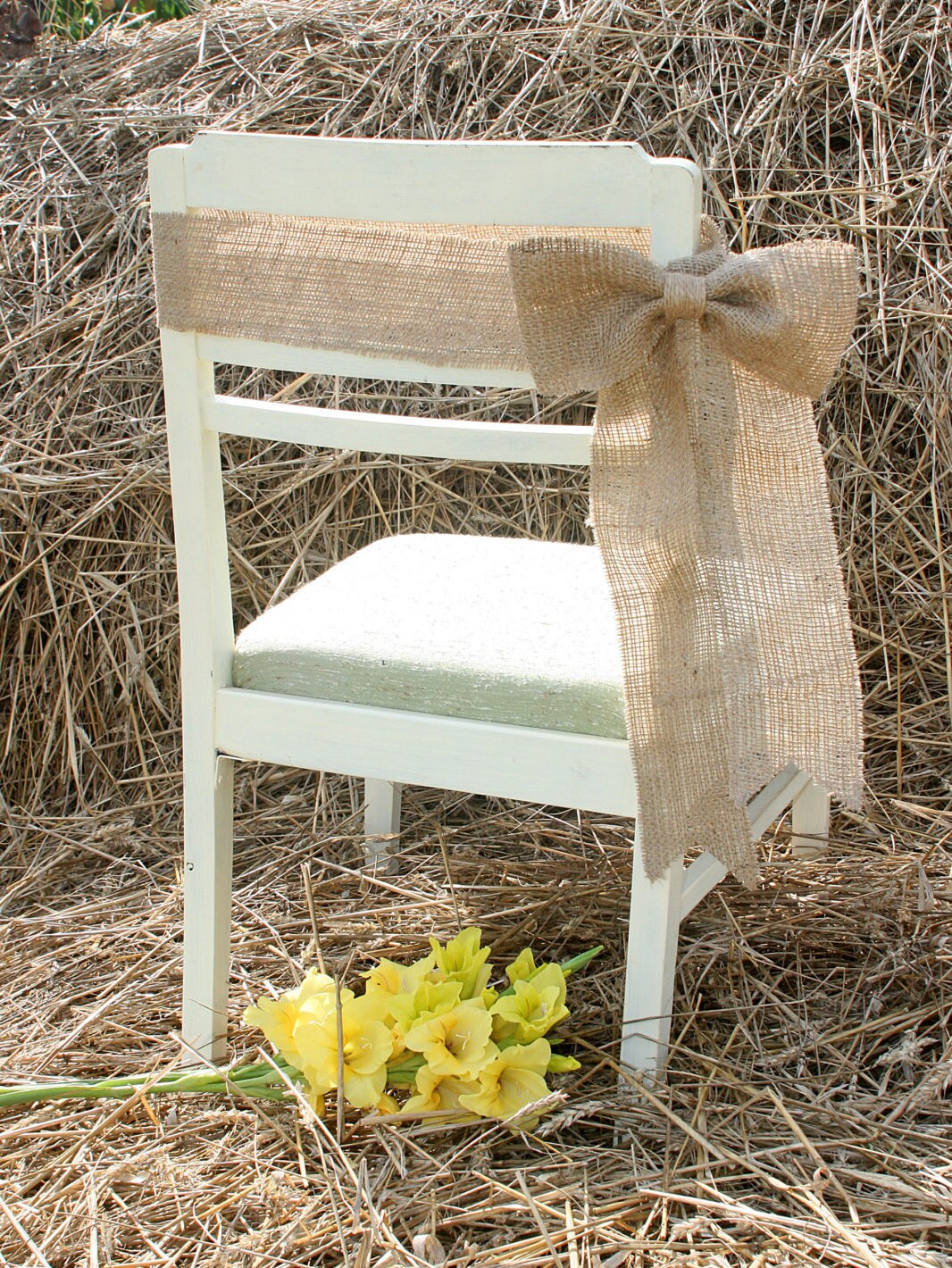 Burlap Chair Sash Rustic Wedding Rustic Wedding Chair - Etsy
