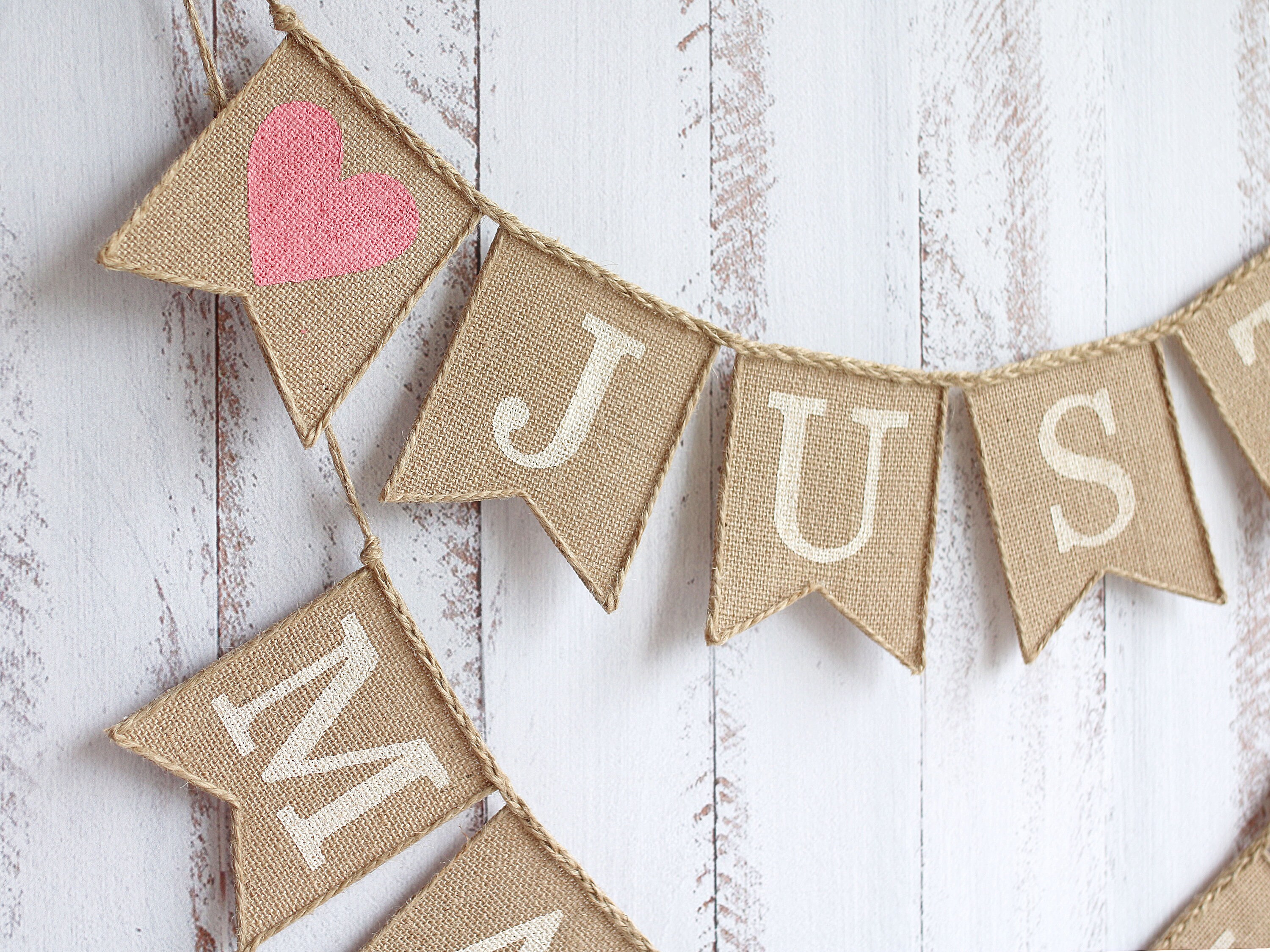 Just Married Wedding Banner Rustic Wedding Bannerjust | Etsy