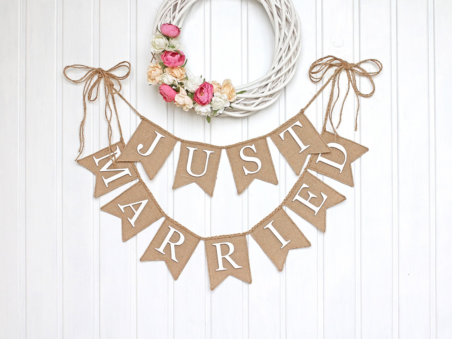 Just Married Wedding Banner Rustic Wedding Bannerjust - Etsy