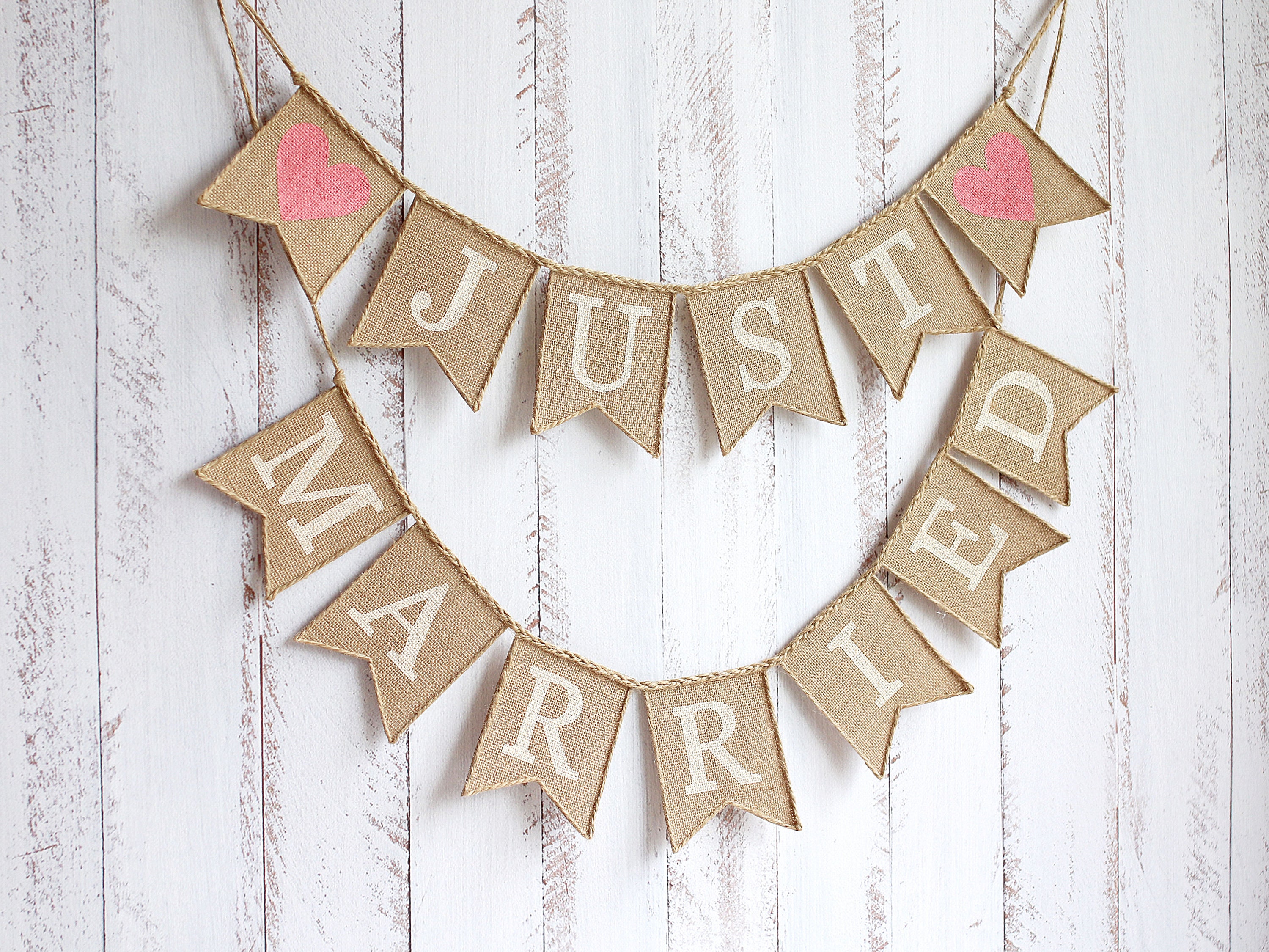 Just Married Wedding Banner Rustic Wedding Bannerjust | Etsy