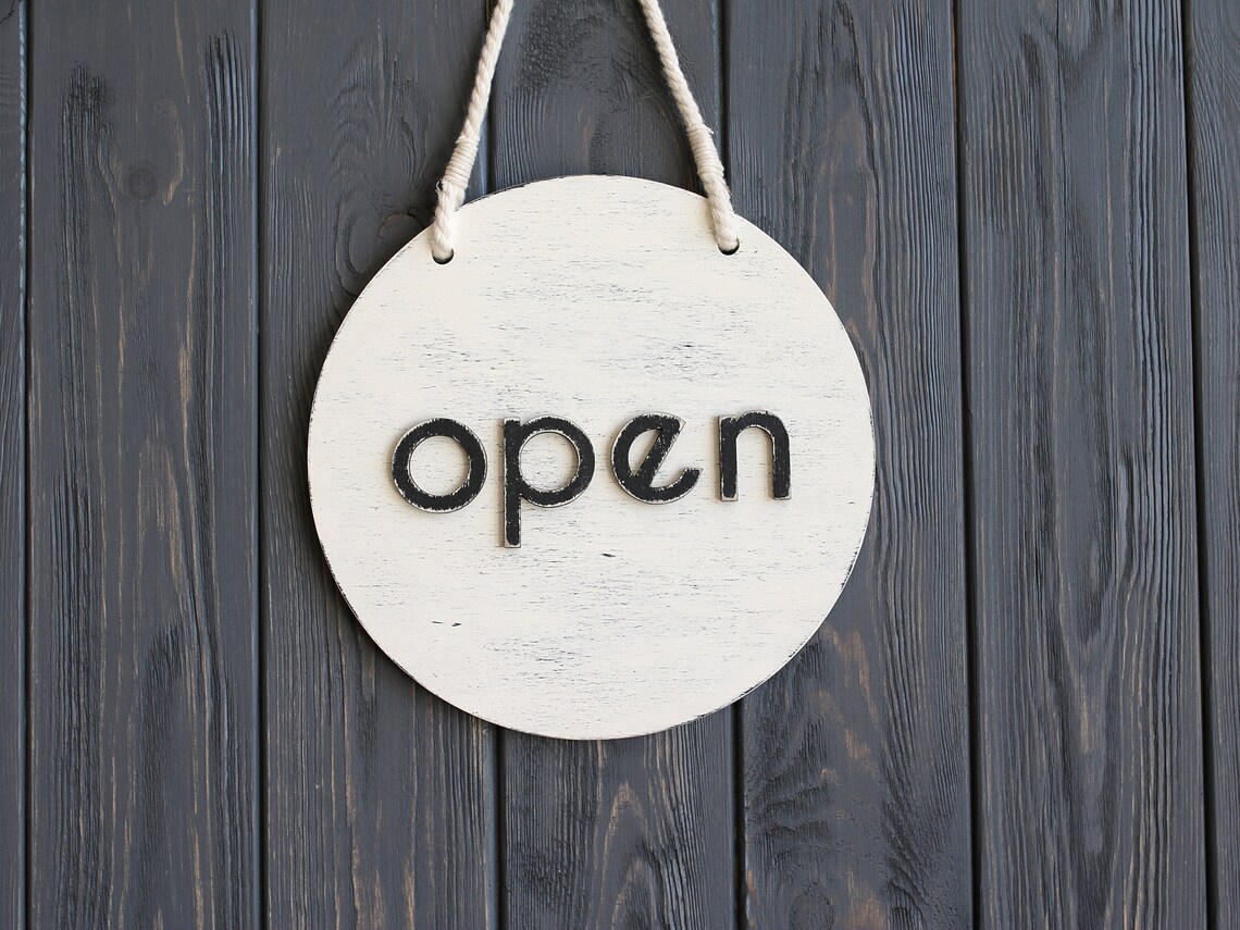 Open Sign Open Closed Sign Double Sided Sign Reclaimed Wood - Etsy