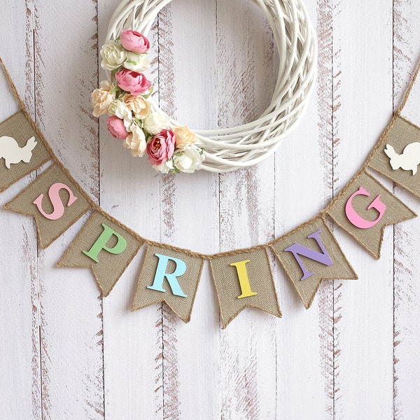 Spring Burlap Banner - Etsy