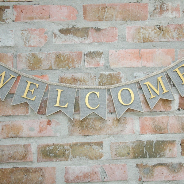Burlap Welcome Sign - Etsy