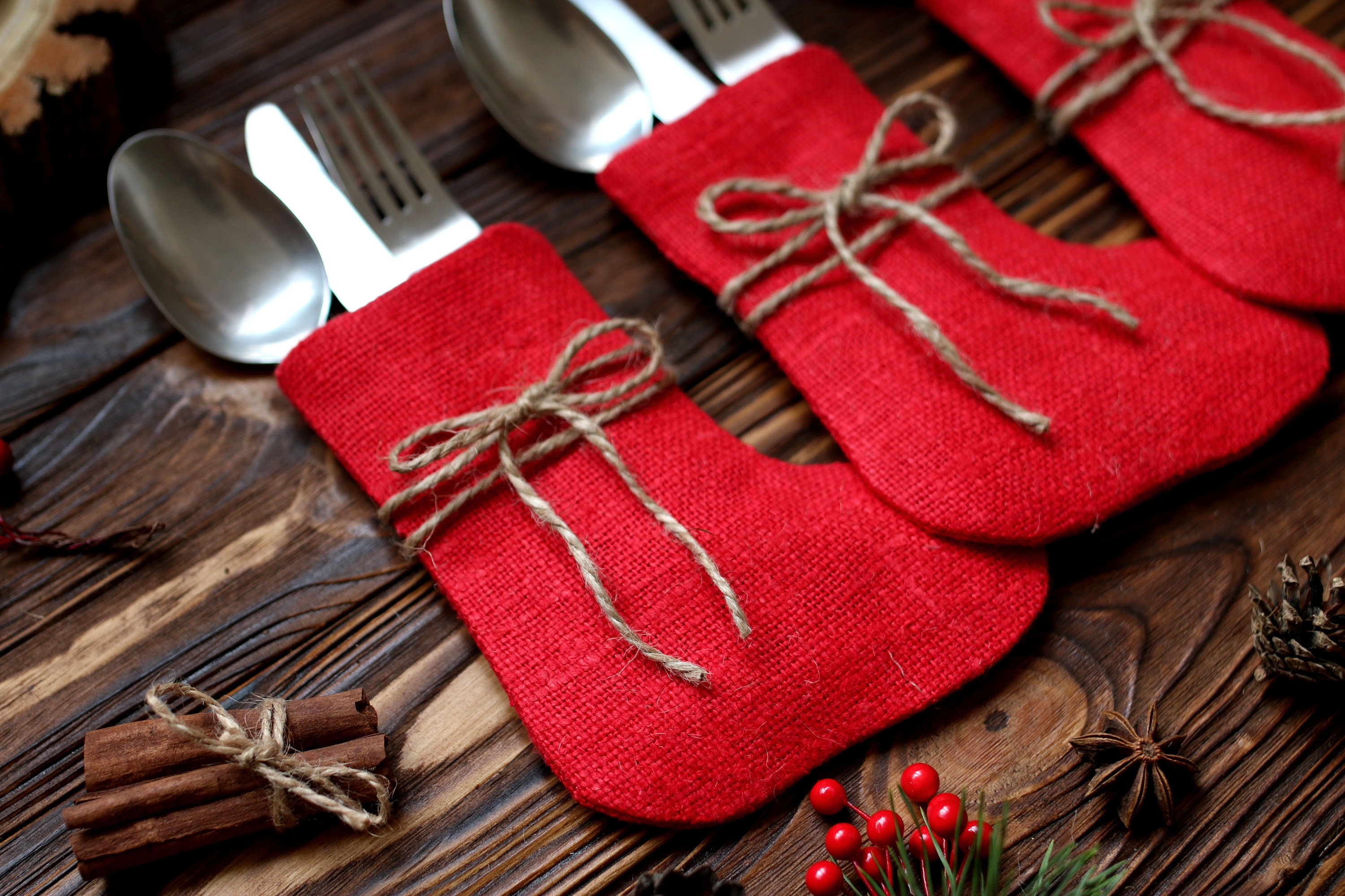 Christmas Table Decorations Christmas Silverware Holder | Etsy