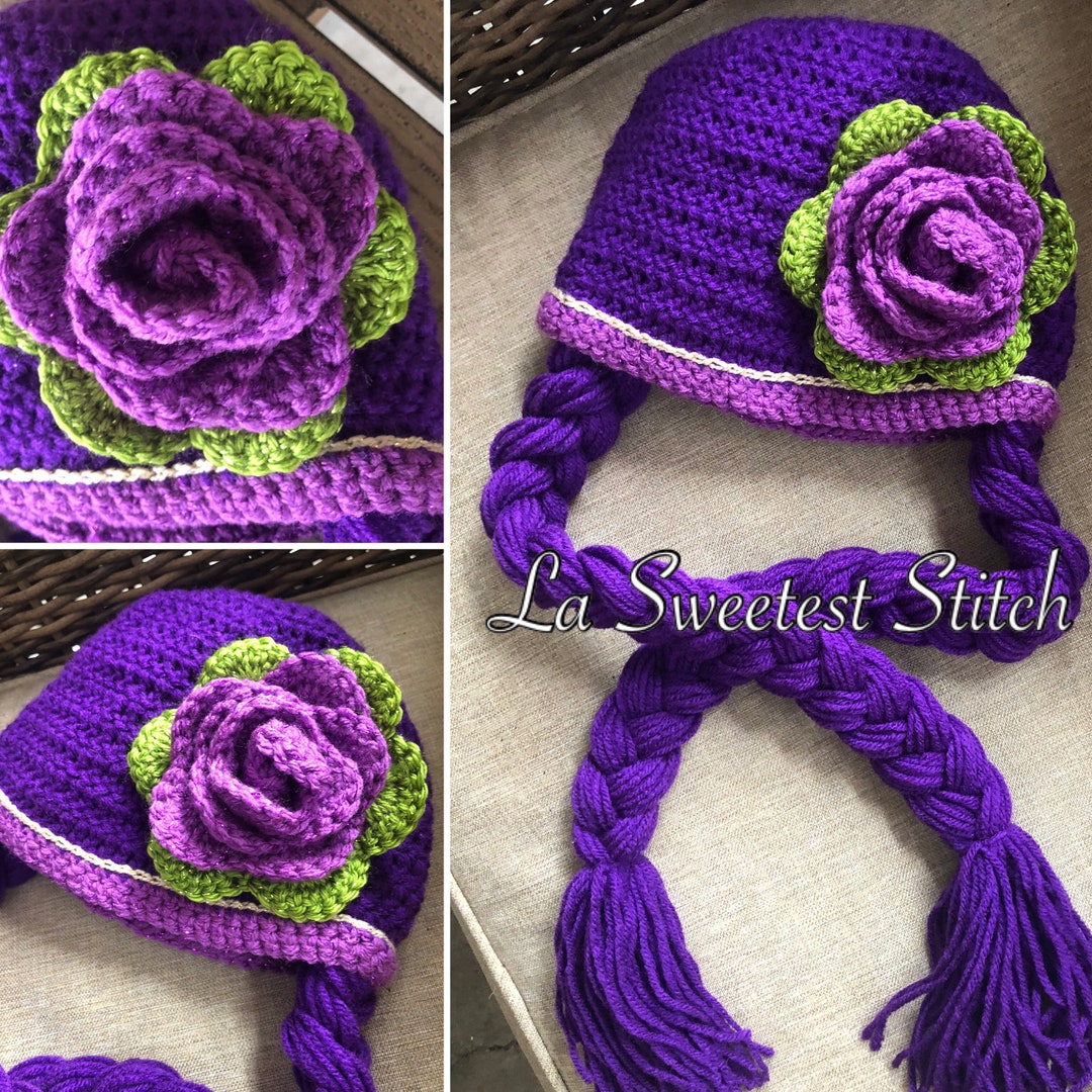 Mal Inspired Crocheted Hat/ Disney Descendants Wig/ Crocheted Wig ...