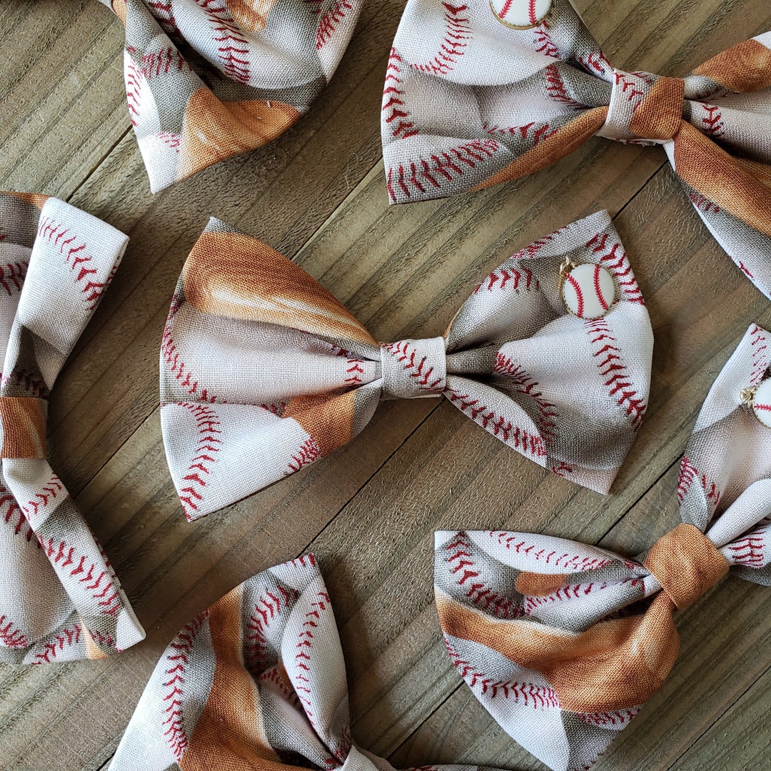 Baseball Bow // Baseball Bowtie, Baseball Headband - Etsy