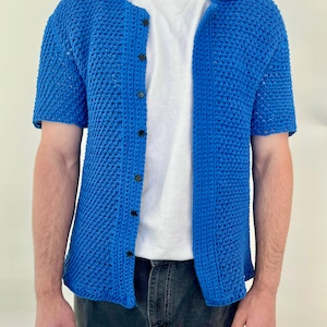 Crochet Pattern - Kent Top - Men's Crochet Button Down Pattern, Men's ...