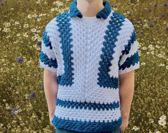 Crochet Pattern -amalfi Top - Men's Crochet Top Pattern, Men's Crochet ...