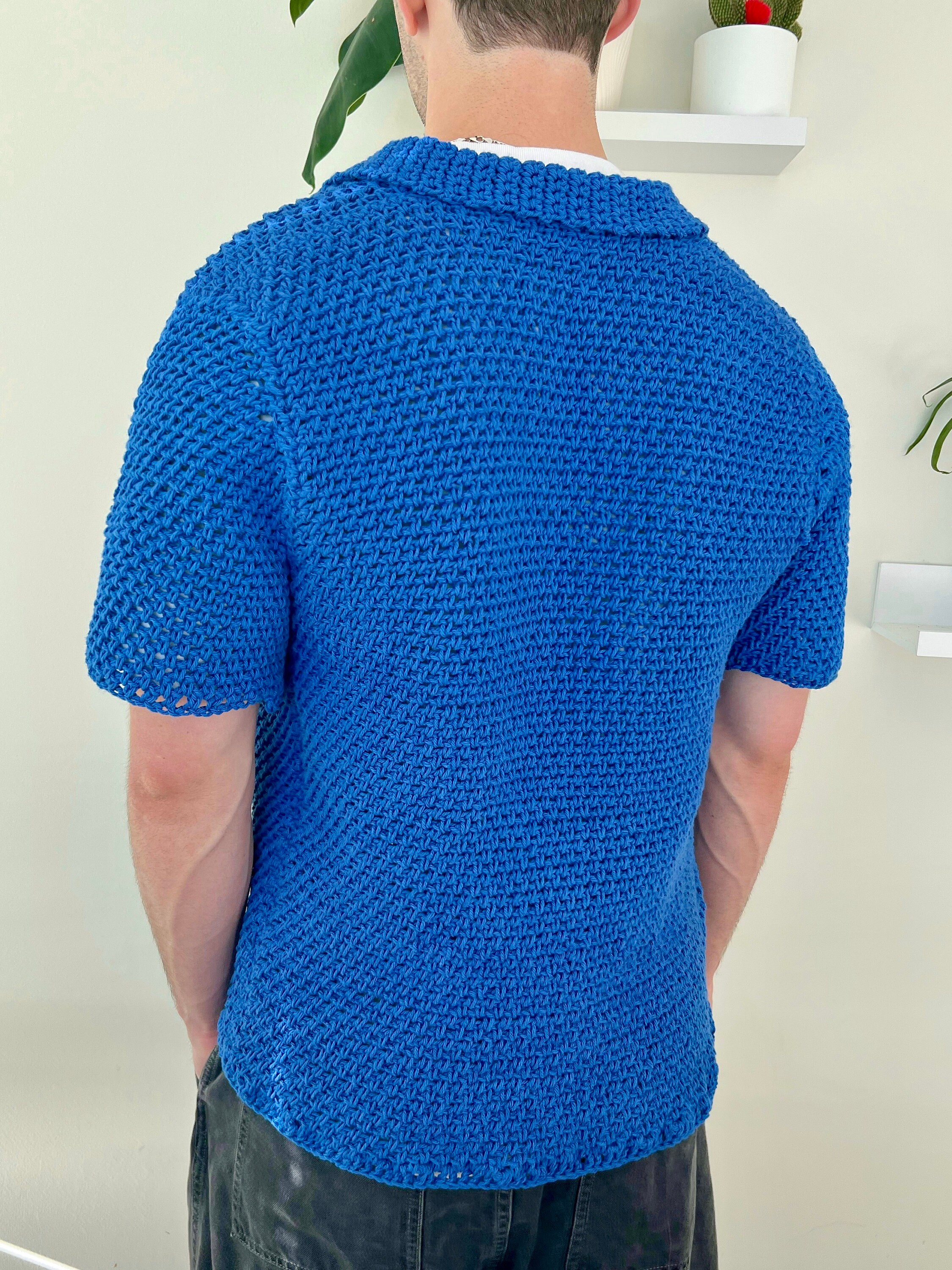 Crochet Pattern - Kent Top - Men's Crochet Button Down Pattern, Men's ...