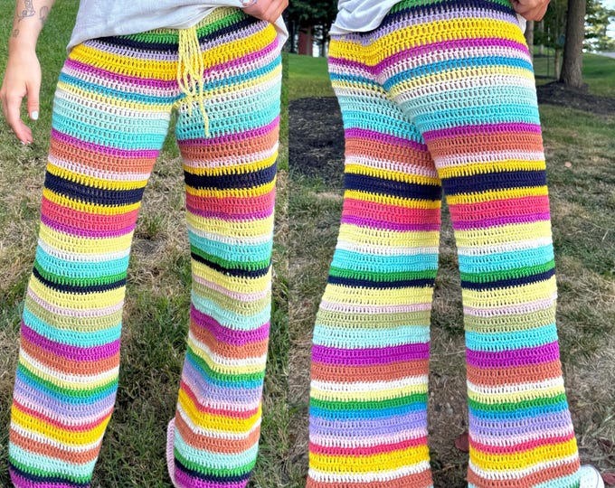 Sally Stripes Crochet Pants Pattern - Etsy Canada