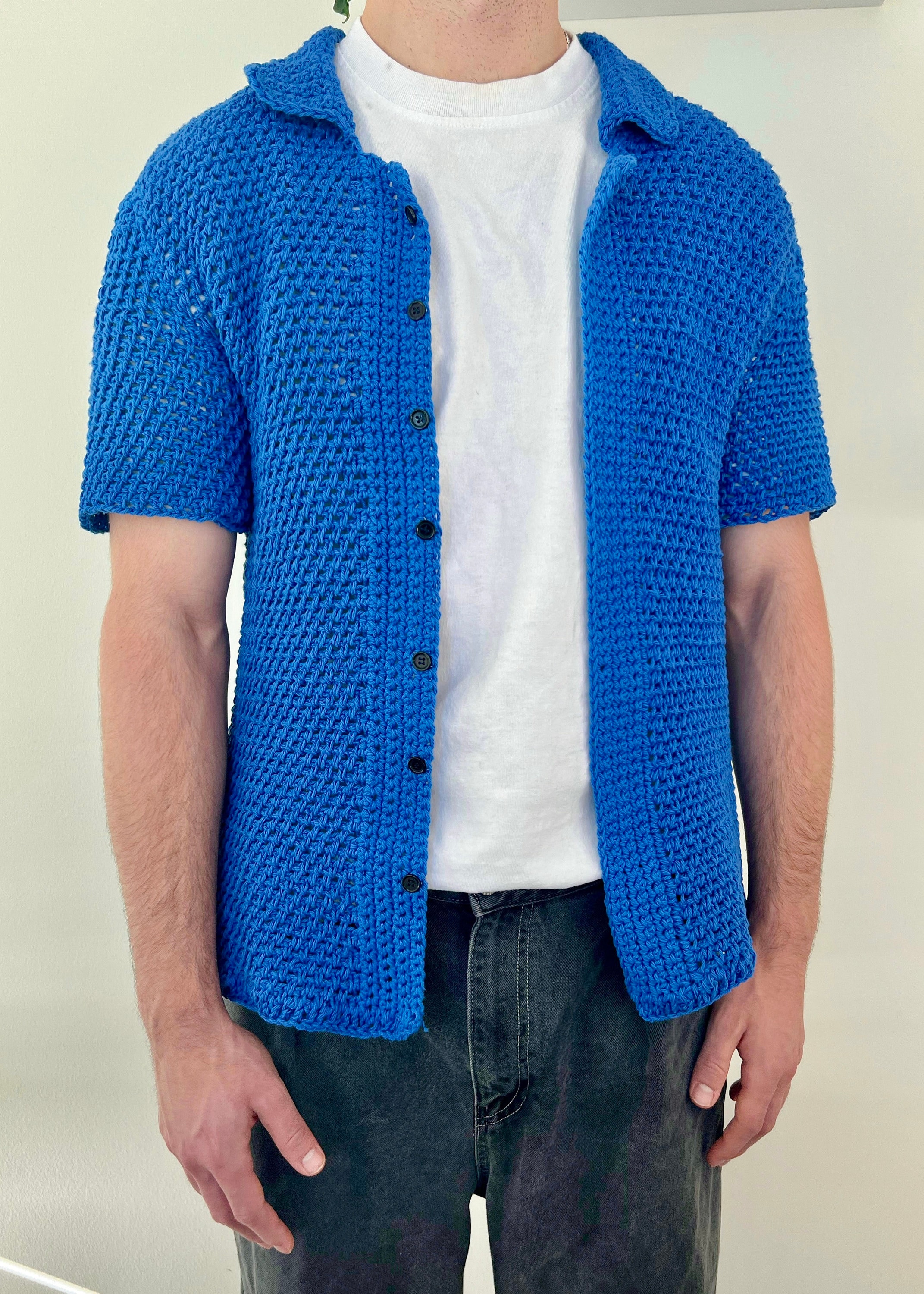 Crochet Pattern - Kent Top - Men's Crochet Button Down Pattern, Men's ...