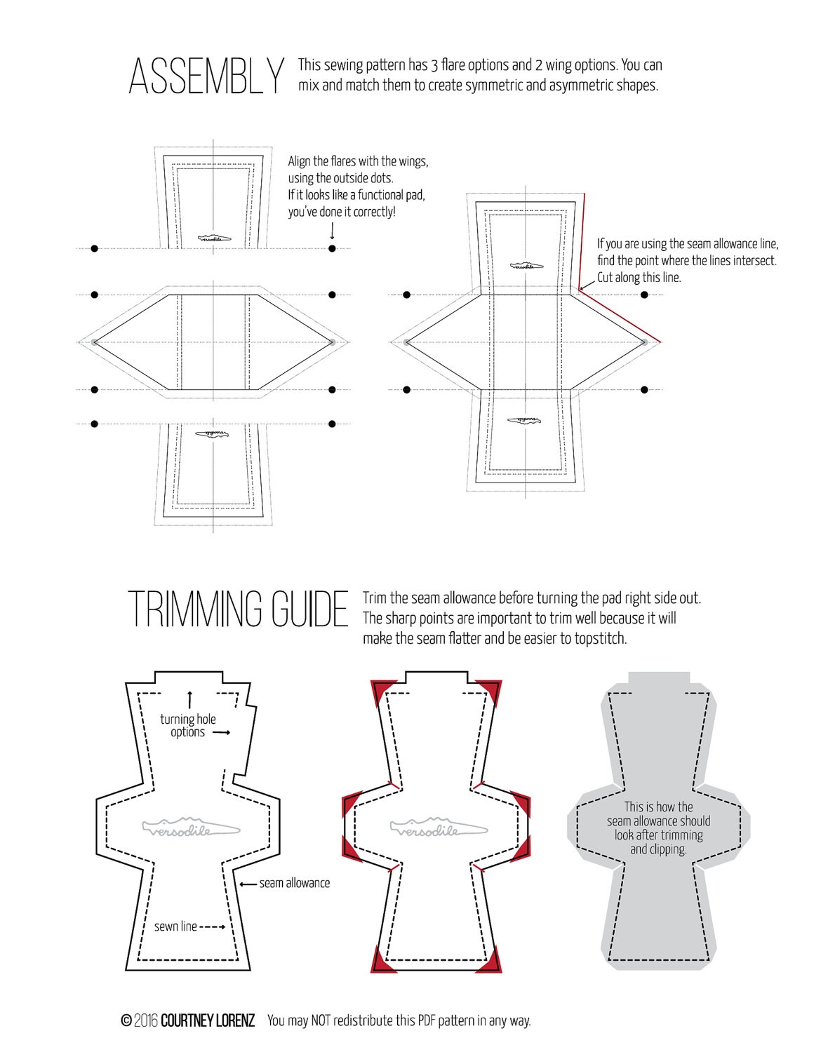 FLAT Cloth Pads Patterns 2.5 Snapped Width 12 - Etsy
