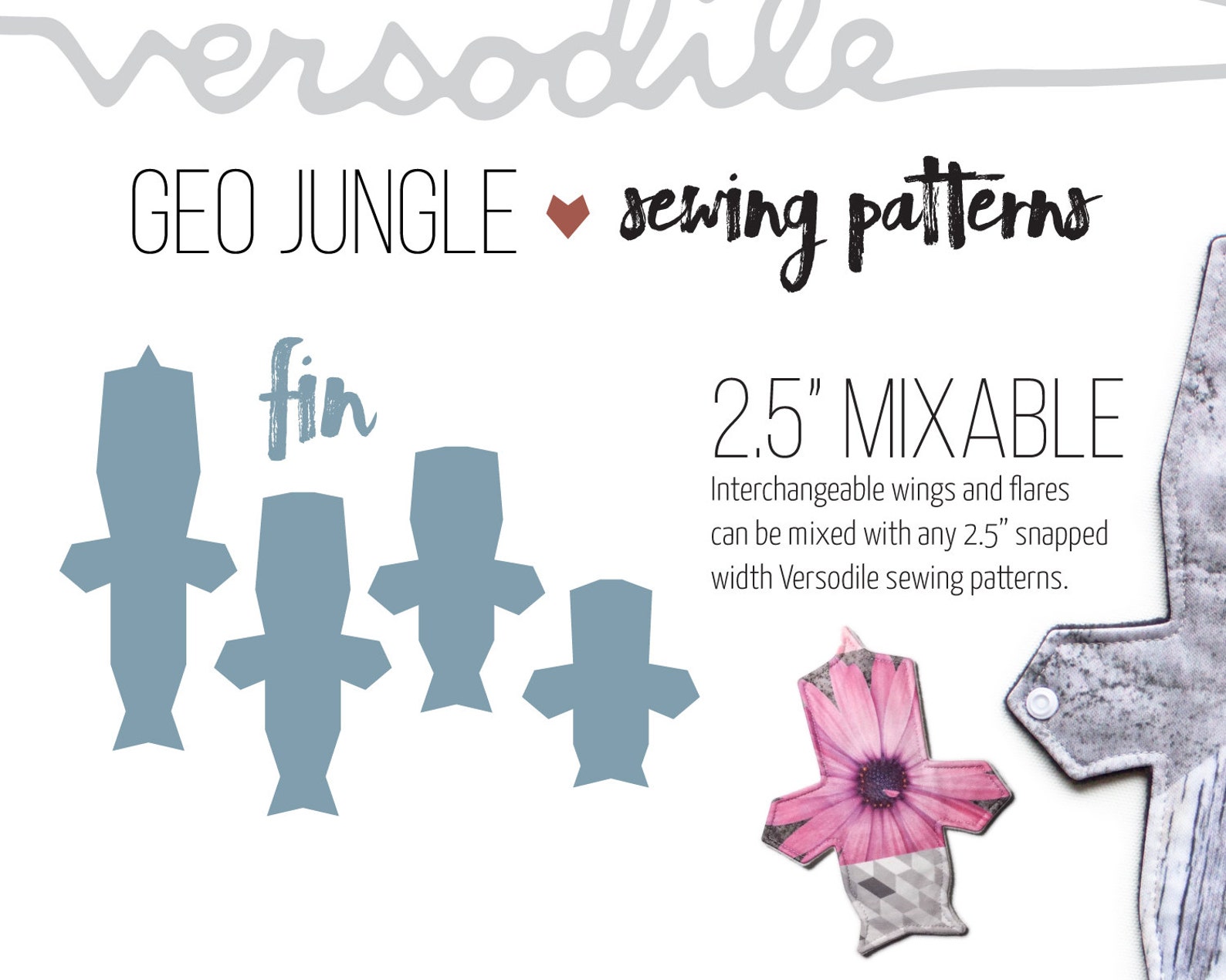 GEO Fin Cloth Pad Pattern 4 Lengths Bundle 2.5 - Etsy