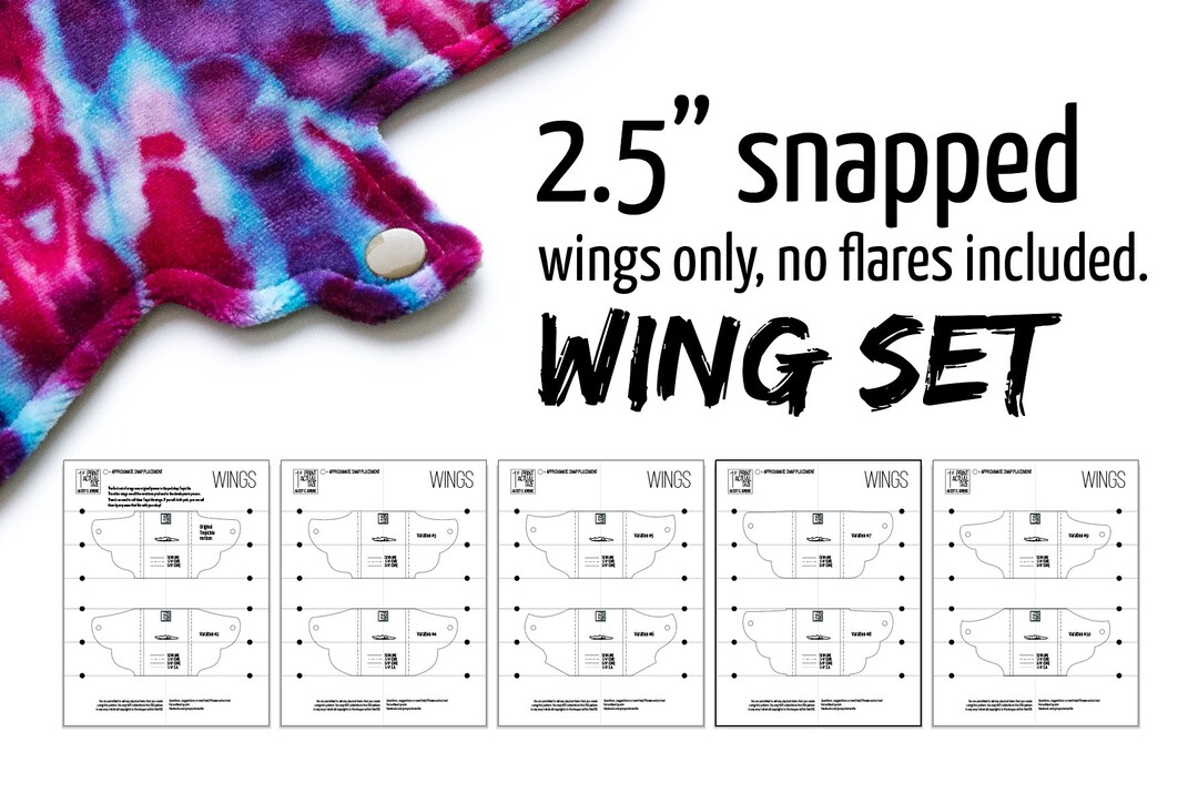 Cloth Pad Pattern for WINGS ONLY 2.5 Snapped Width 10 Subtle ...