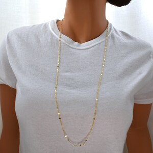 Long Gold Chain Necklace in 14K Gold Filled. 36 Inch Sparkly - Etsy