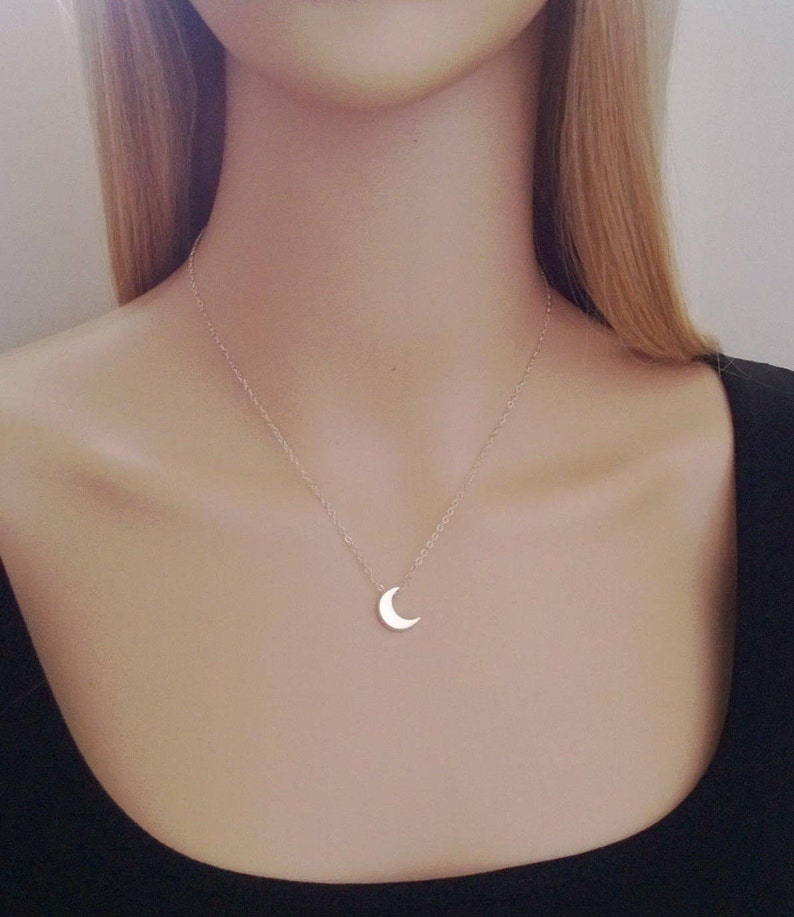 Sterling Silver Moon Necklace Cresent Moon Necklace Silver | Etsy