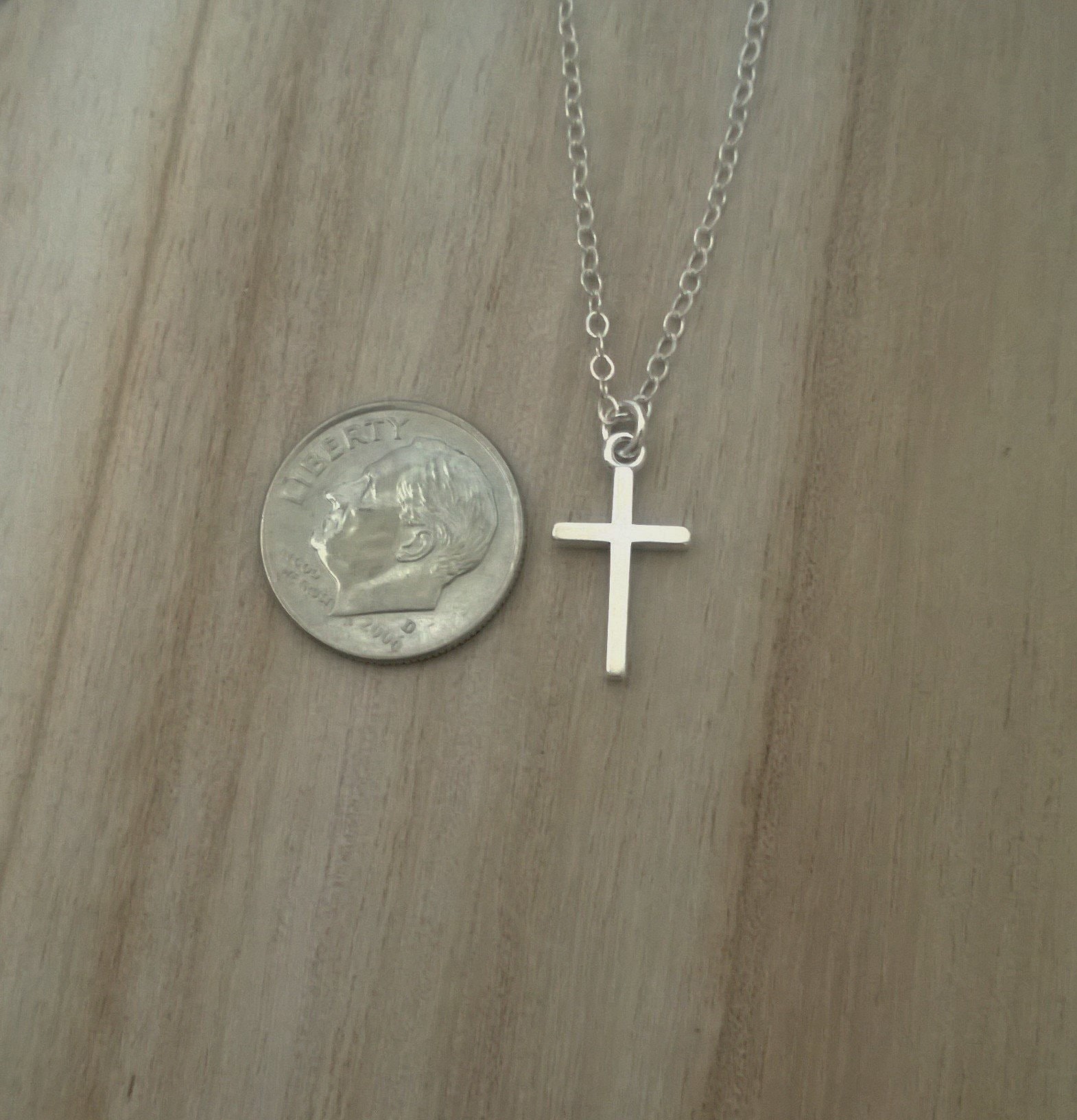 Small Sterling Silver Cross Necklace Plain Sterling Silver - Etsy